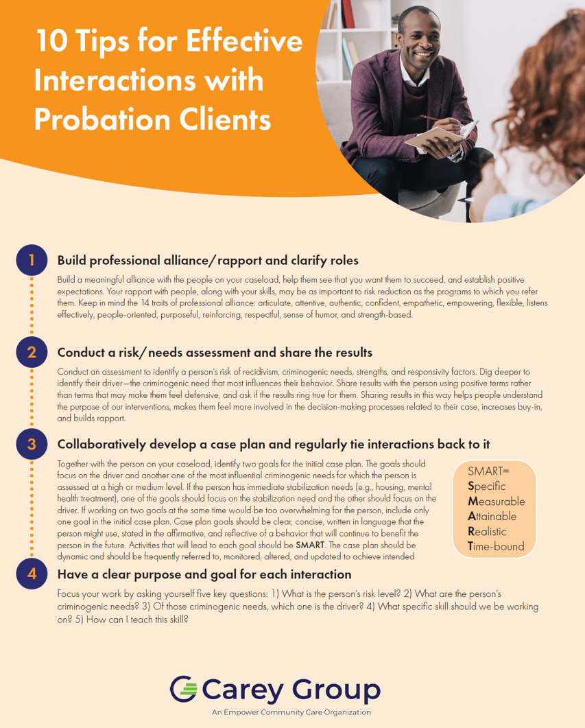 10 Tips for Effective Interactions with Probation Clients 10 Tips for Effective Interactions with Probation Clients